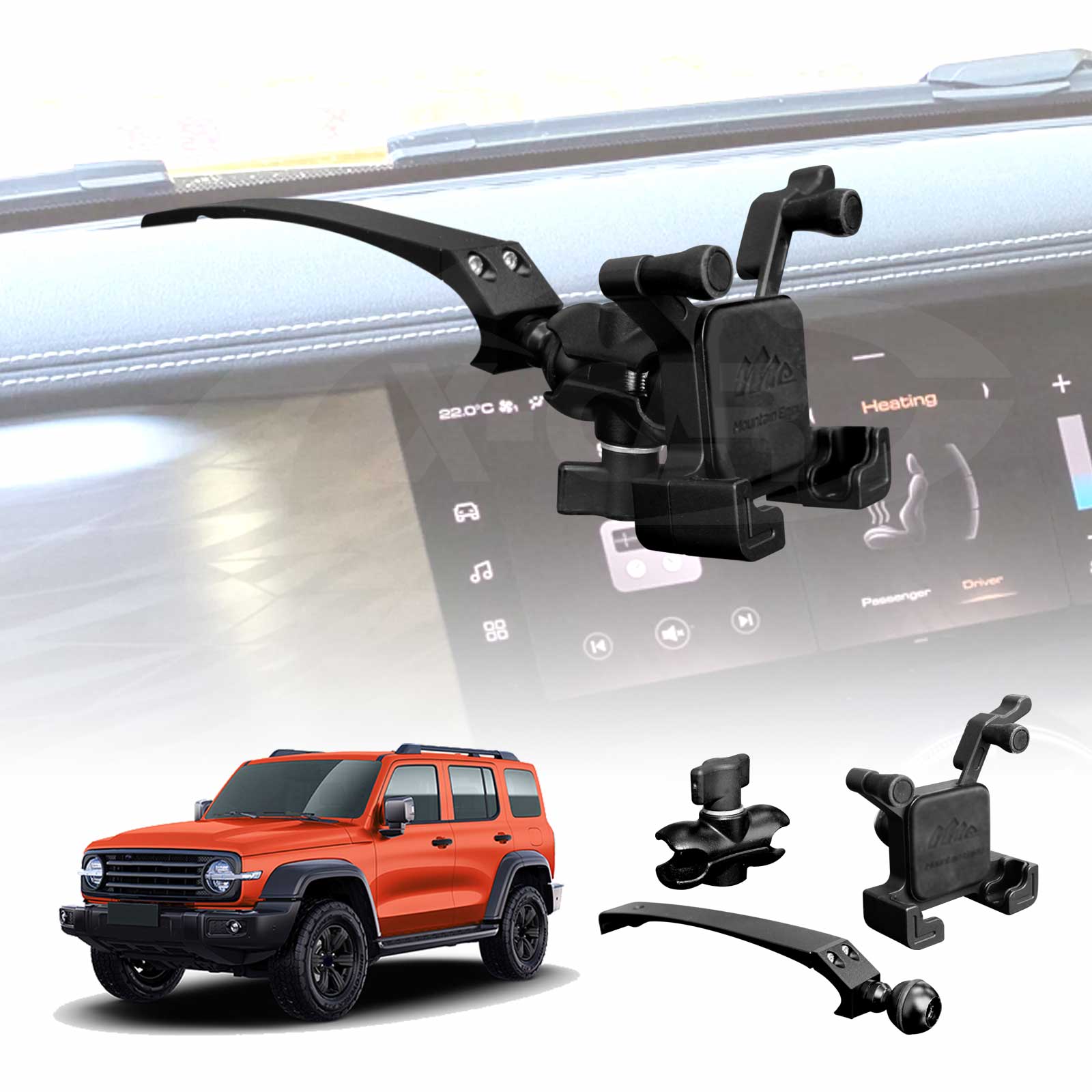 GWM Tank 300 2023-2025 Phone Holder Mount Reinforced Aluminium Alloy A ...