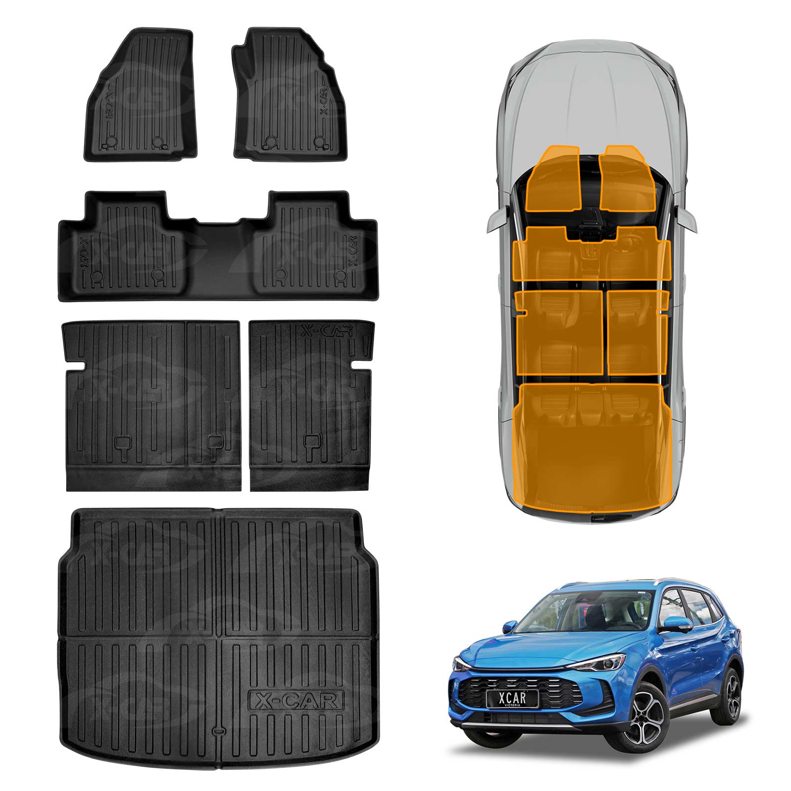 Floor Mats Boot Liner Set for MG ZS 2024-Onwards All Weather Heavy Dut ...