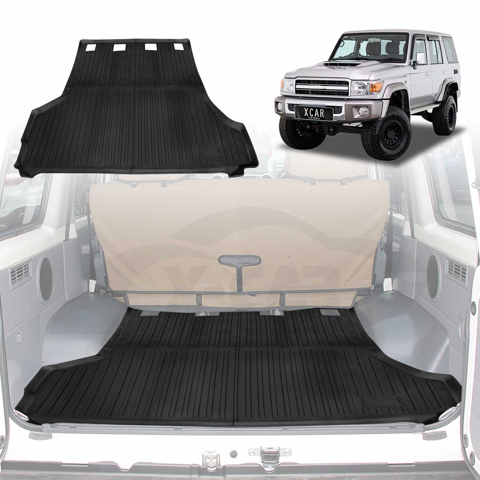 Boot Liner for Toyota Landcruiser 70/76 Series 2012-2022 All Weather H ...